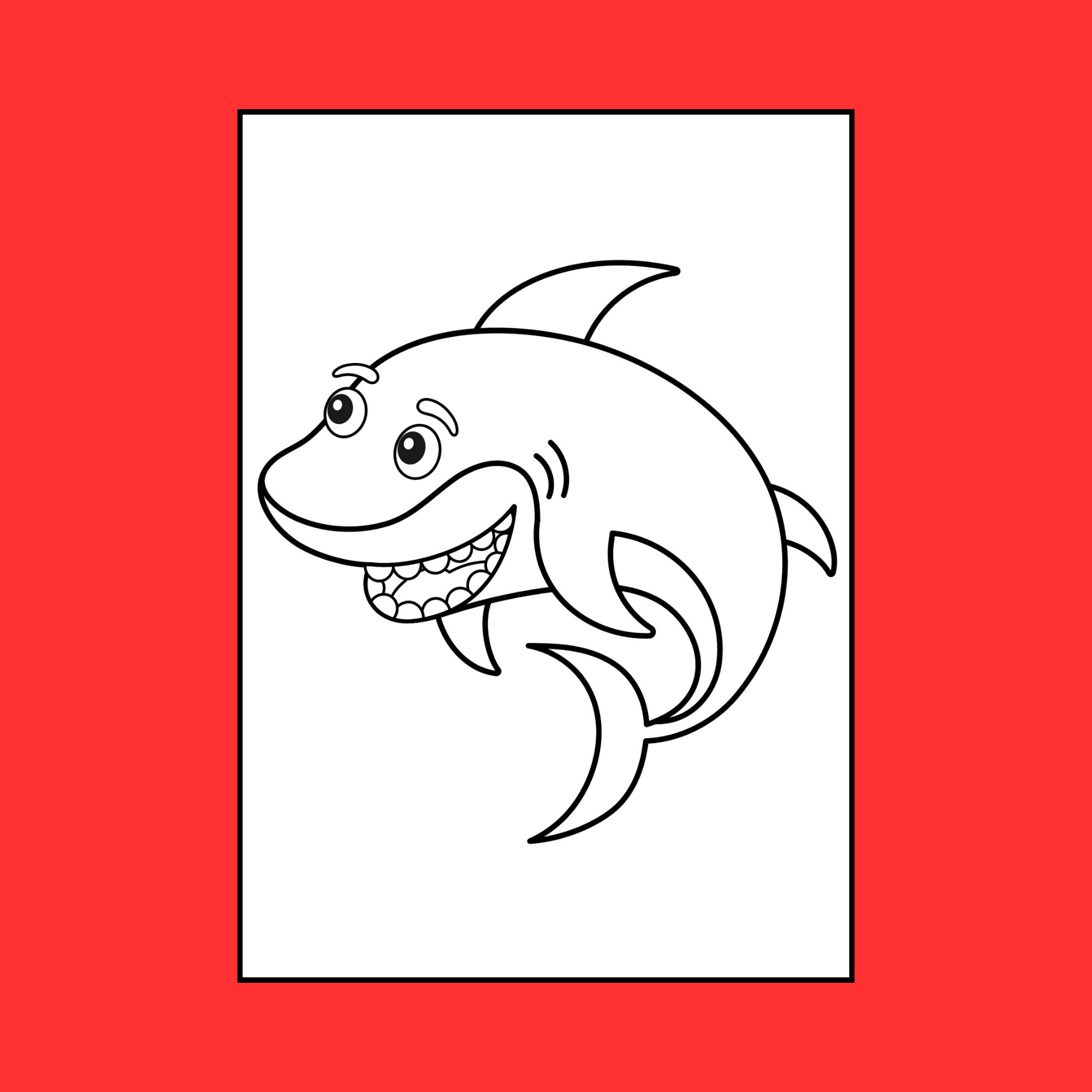 Shark Coloring Pages, Shark Coloring Activity for Kids, Easy Coloring ...
