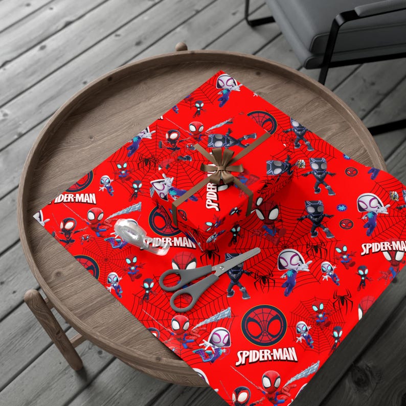 Spiderman Wrapping Paper, Spidey and His Amazing Friends Wrapping Paper ...