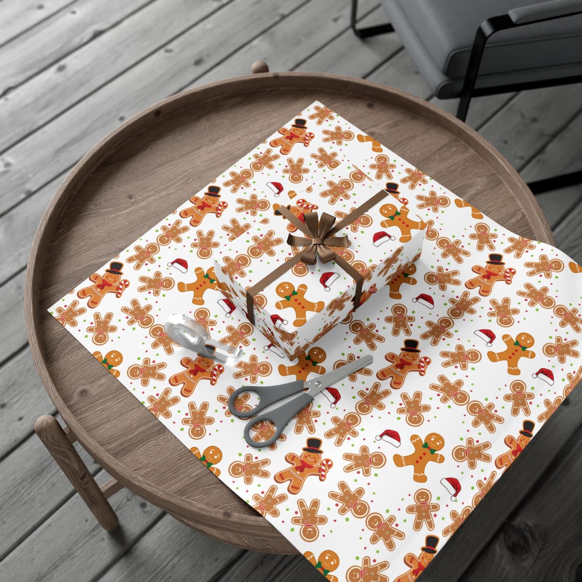 Gingerbread Man Wrapping Paper, Gingerbread Gift Wrap Papers ...