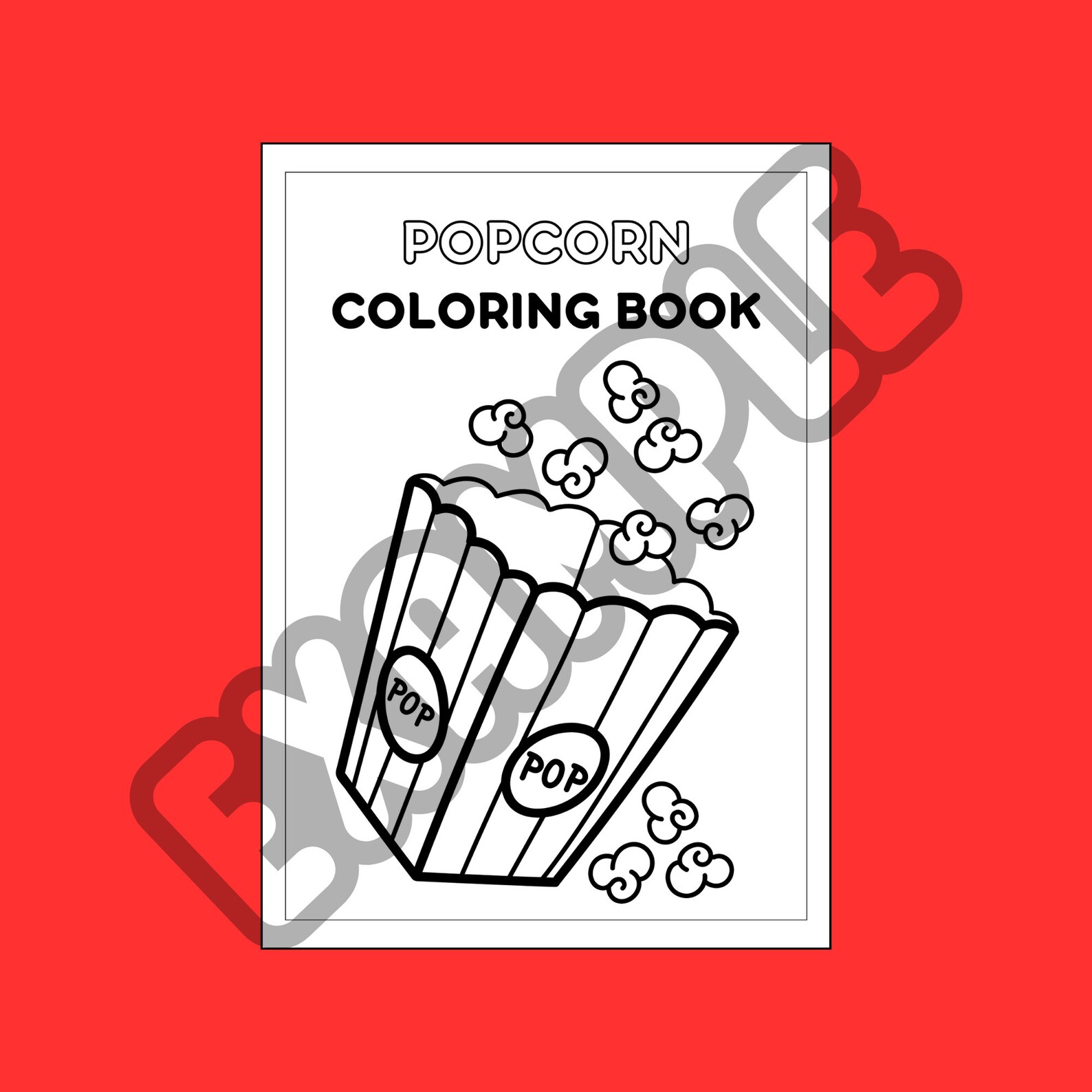 Popcorn Coloring Pages, Kids Coloring Book, Popcorn Printables, Adult Coloring, Popcorn Coloring ...