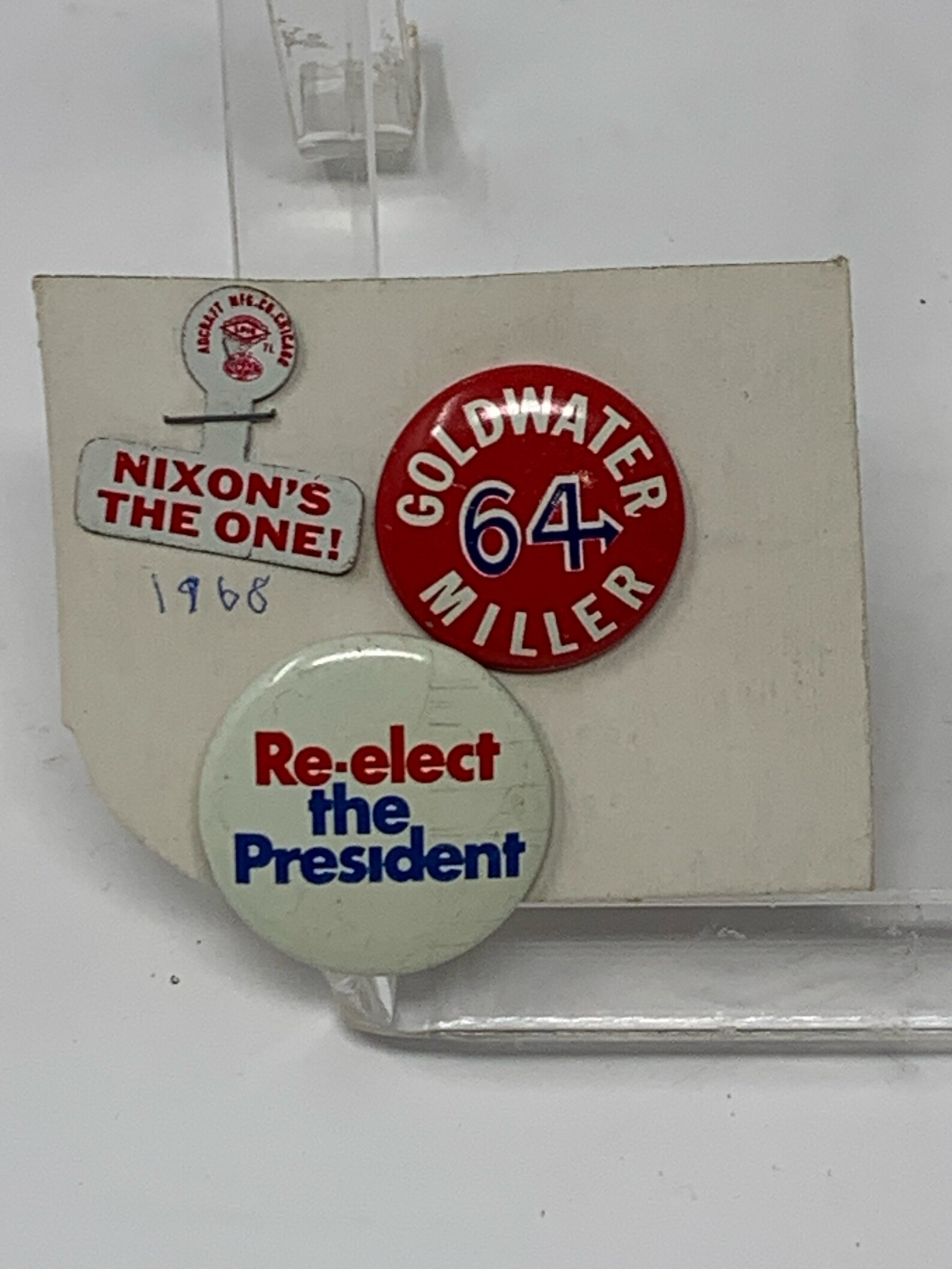 Vintage Set of 3 Presidential Pins, Republican Party, Democratic Party ...