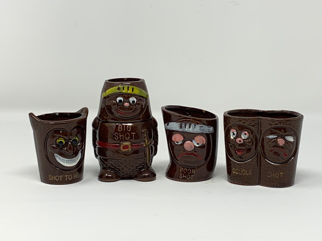 Vintage Japan Redware NOVELTY Shot Glass Set of 4 - Etsy