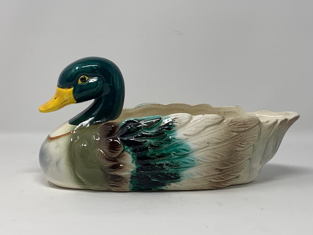 Vintage Ceramic Handpainted Duck Planter - Etsy
