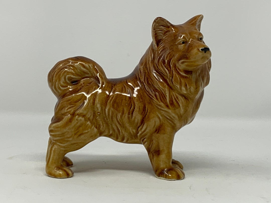 Vintage Akita Spitz Dog, Ceramic Dog, Porcelain Dog, Dog Statue, Dog ...