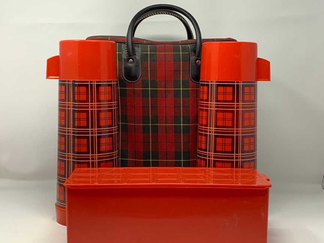 Vintage Plaid Aladdin 2 Thermos Set With Carrier Bag - Etsy