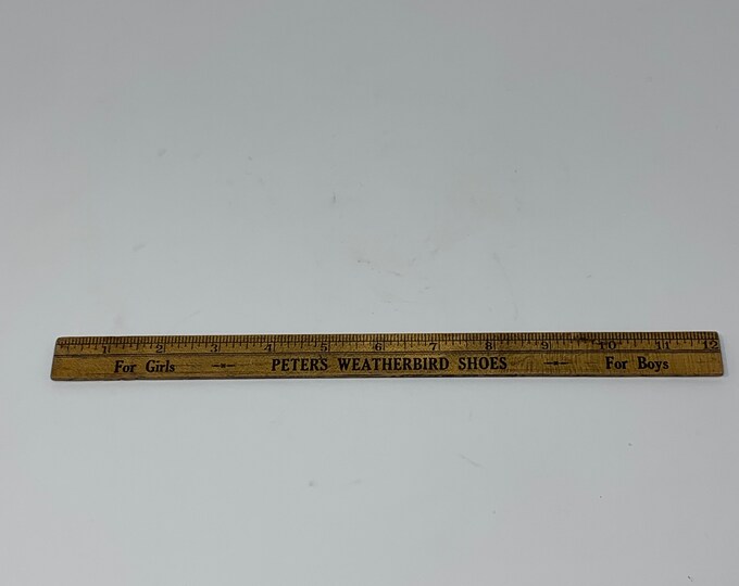 Vintage Peters Weatherbird Shoes Wooden Ruler, Peters Shoe Co, Diamond ...