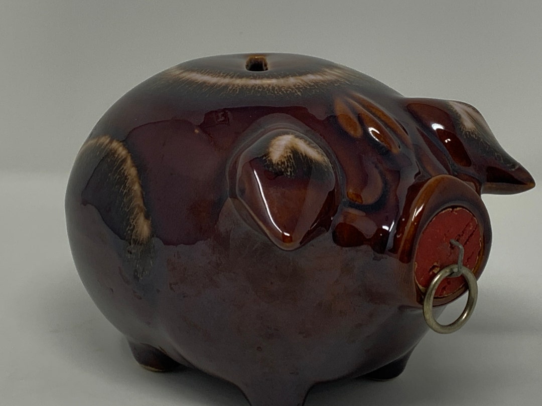Vintage Hull Pottery Corky Pig Coin Bank L 1957 - Etsy