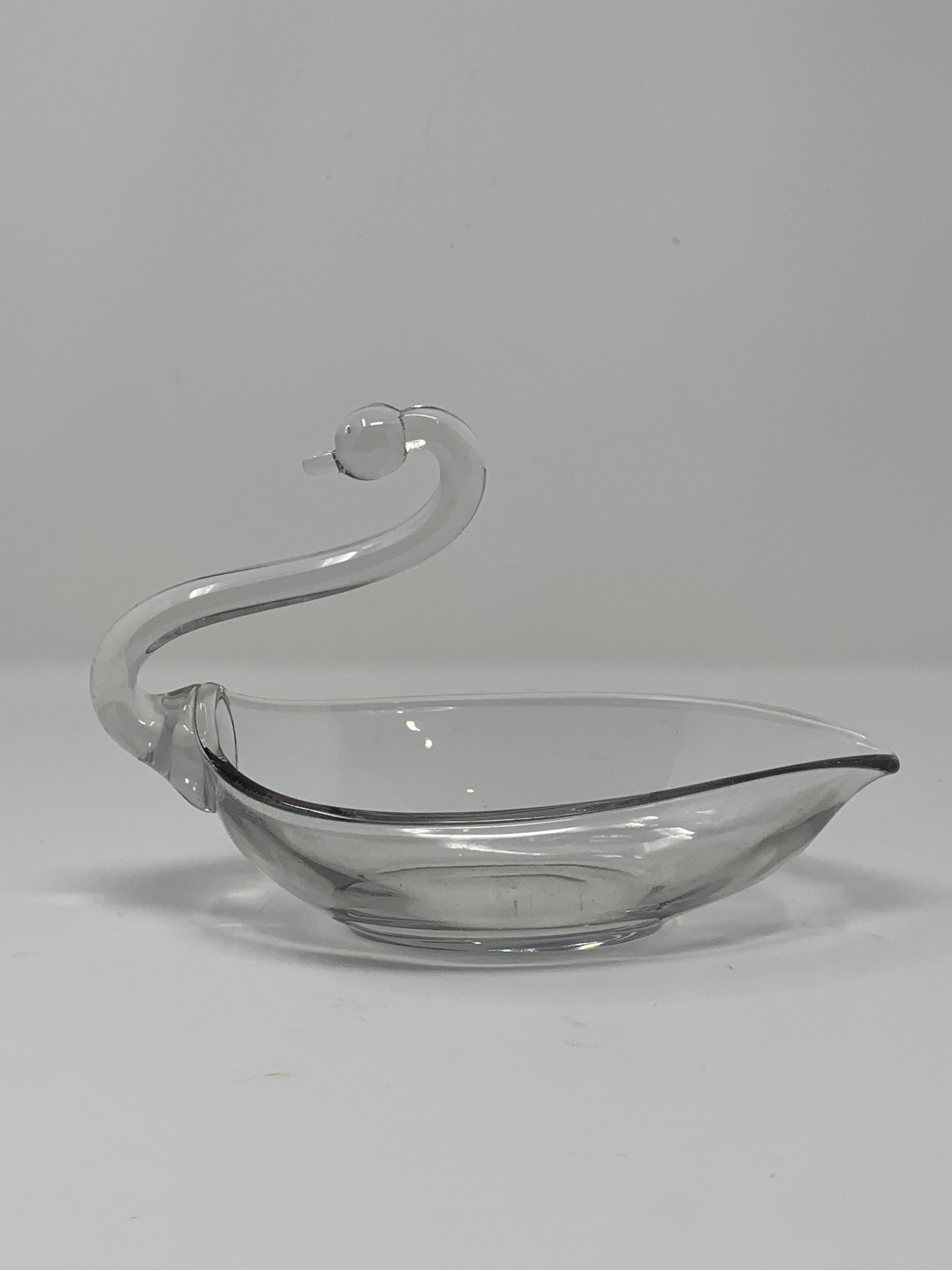 Vintage Clear Glass Swan Candy Dish L Nut Dish - Etsy