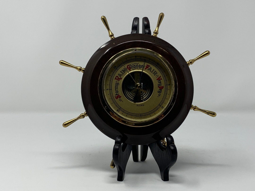 Vintage Florn Maritime Nautical Barometer Steering Wheel Design ...