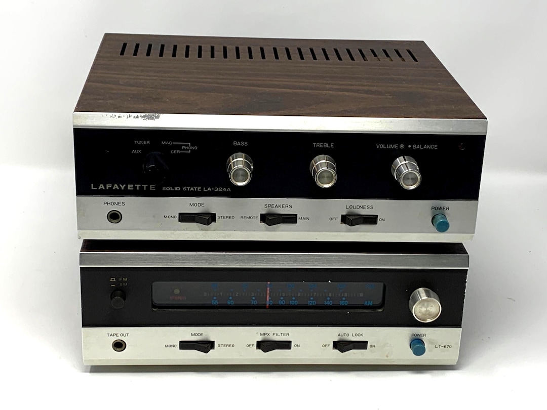 Vintage Lafayette LA-324A Amplifier Lt-670 Radio AM/FM Tuner Set ...