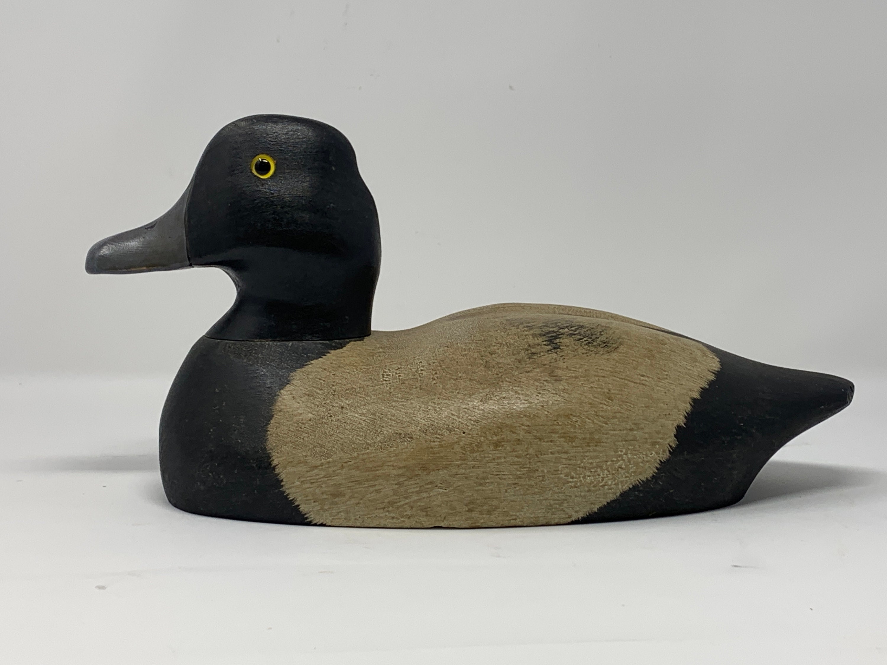 Vintage Wooden Hand Carved 1979 Signed Ron Fisher Blue Bill Duck, Duck ...