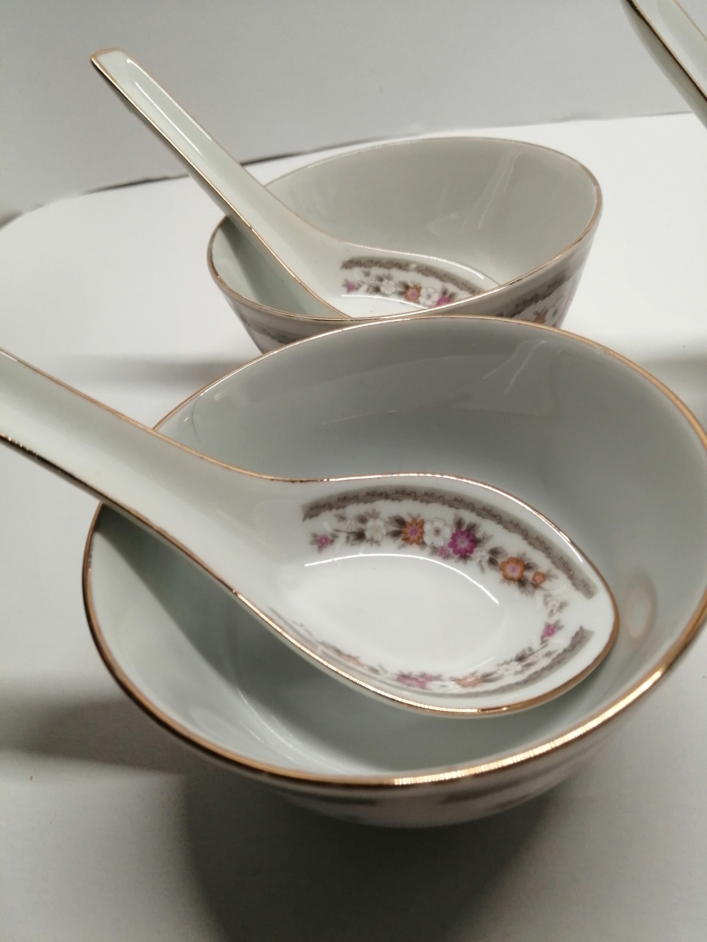 Guoguang Set Porcelain Vintage Collectible Set 5 Rice / Soup Bowls 4 ...