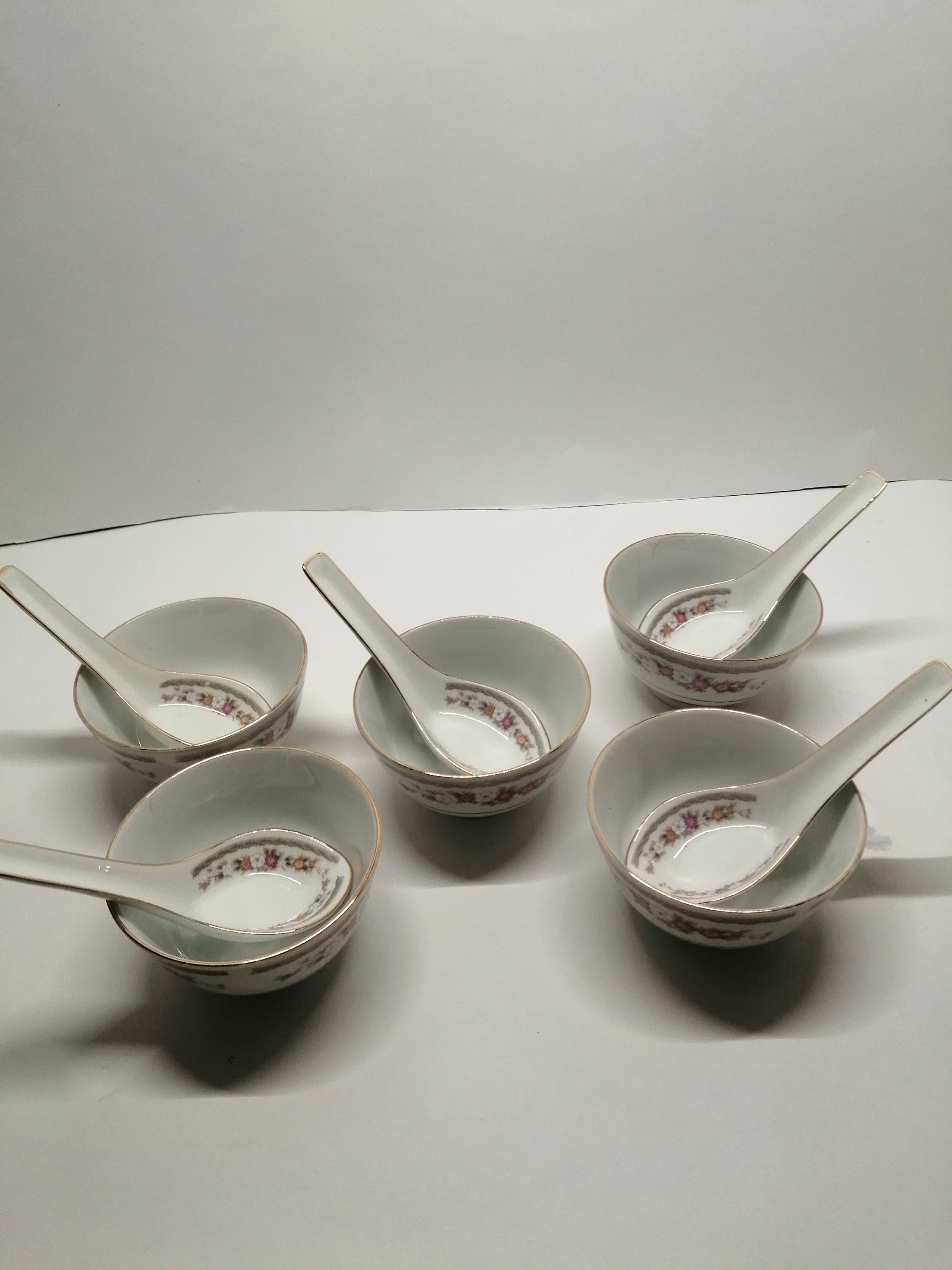 Guoguang Set Porcelain Vintage Collectible Set 5 Rice / Soup Bowls 4 ...