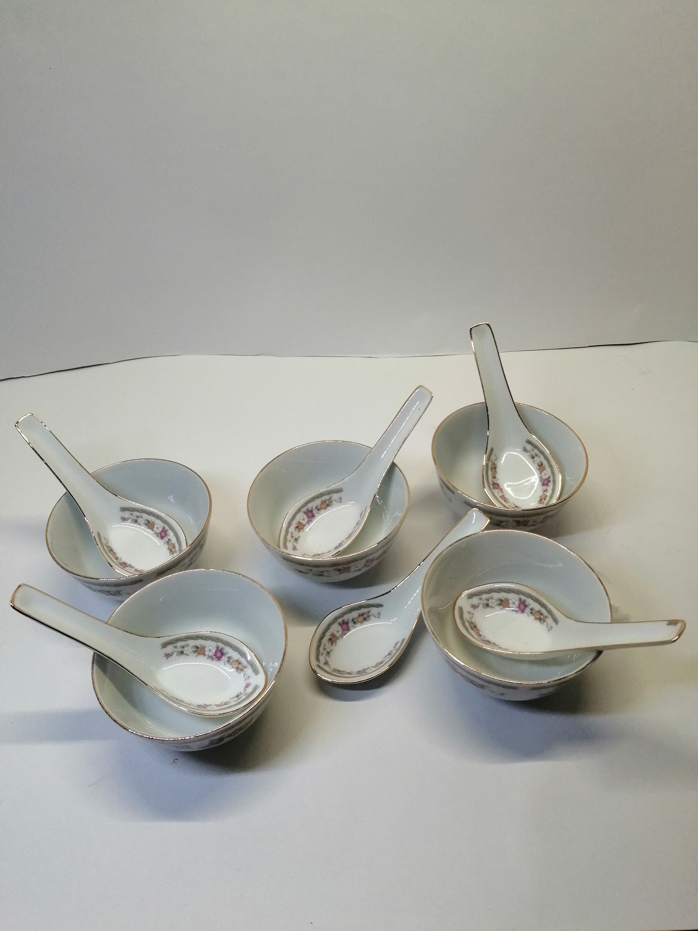 Guoguang Set Porcelain Vintage Collectible Set 5 Rice / Soup Bowls 4 ...