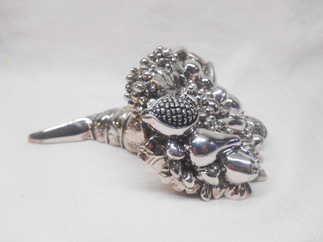Silver Plated Cornucopia Made in Italy 90s Vintage Cornucopia - Etsy