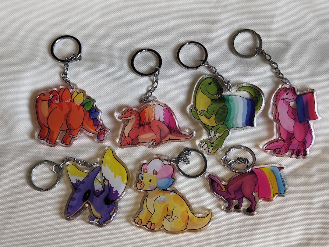 LGBT Dinosaurs - Pride & Archeology Themed Acrylic Keychains - Etsy