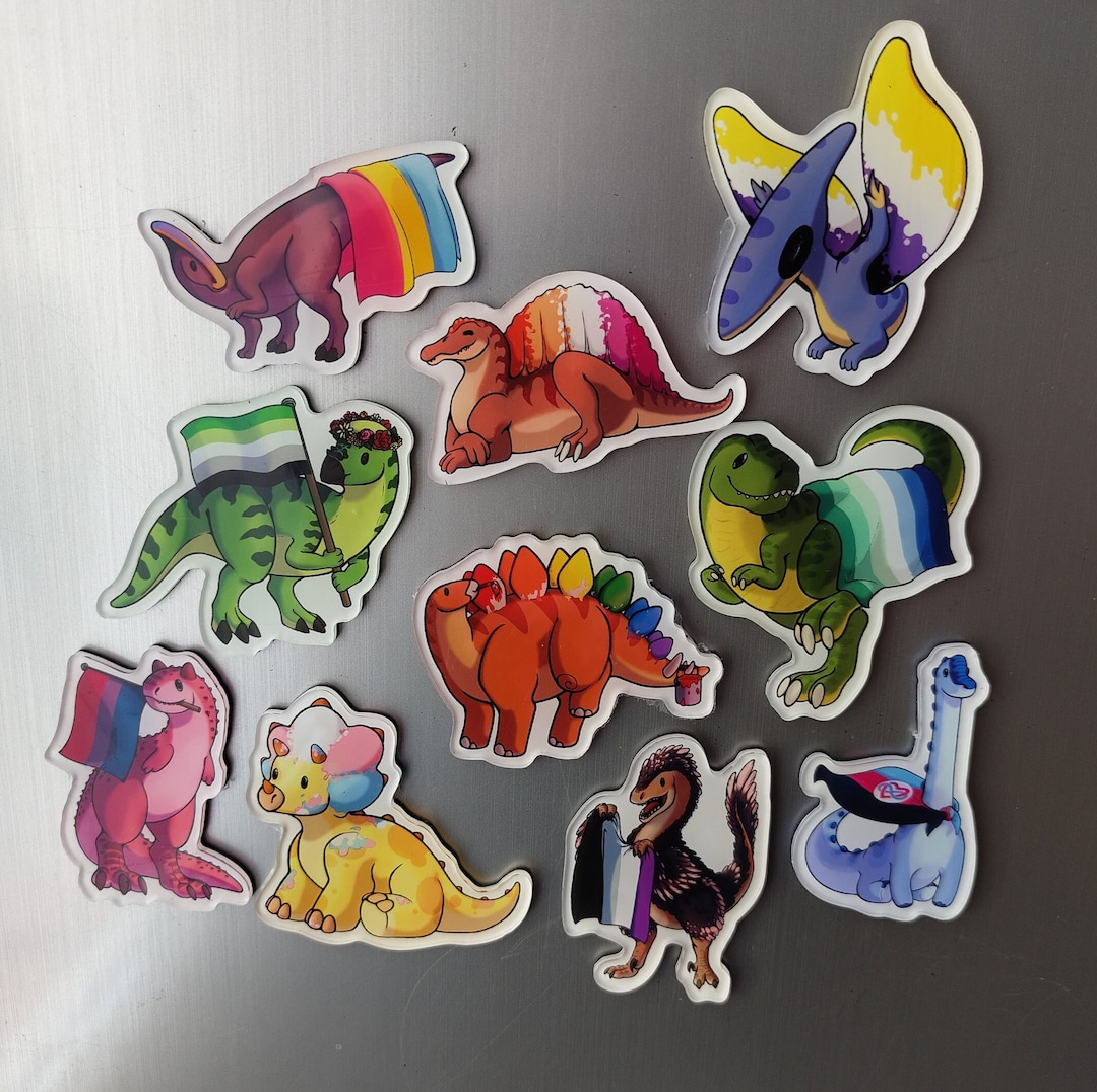 LGBT Dinosaur - Fridge Magnets - Full Set | LGBT Pride Decor, LGBTQ+ ...