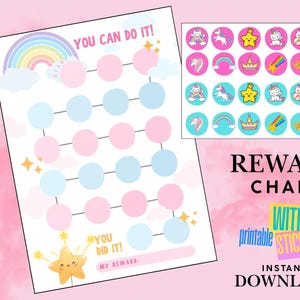 Printable Rainbow Reward Chart With Printable Stickers / Behaviour ...