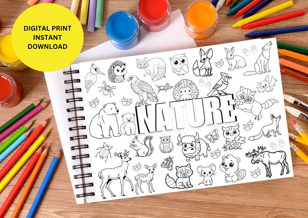 Nature-woodland Animals Colouring Sheet, Kids Activity, for Children ...