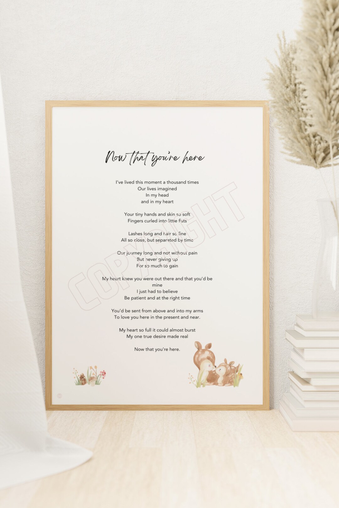 Wall Art Original Poem 'now That You're Here', IVF Baby, Baby After ...