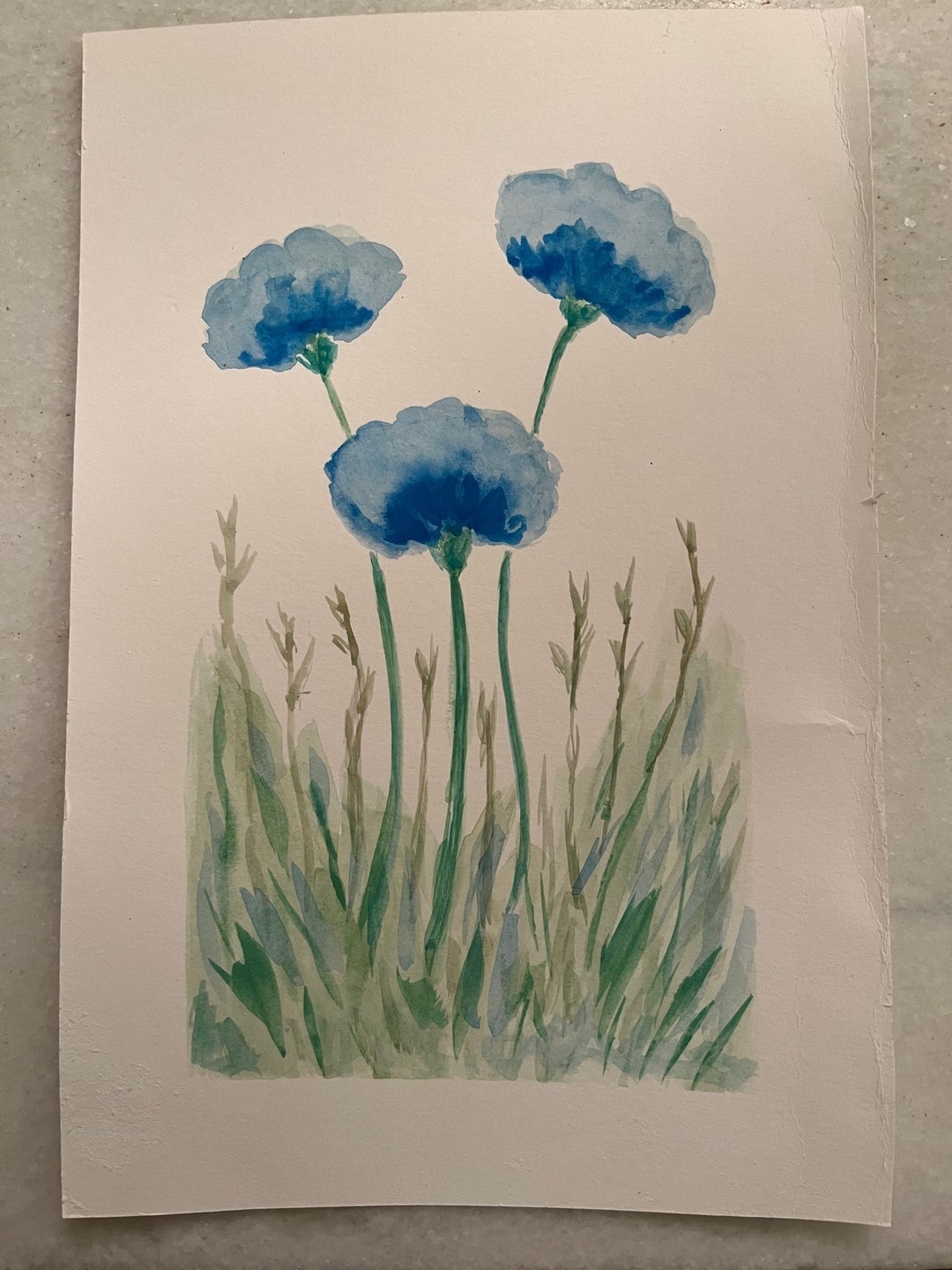 Happy Blue Flowers - Etsy