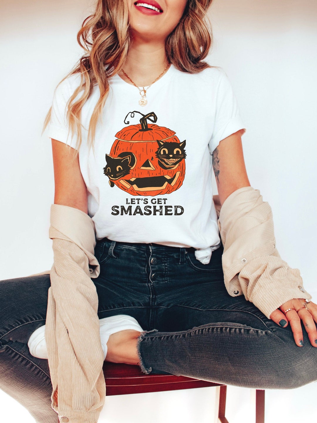 Let's Get Smashed, Punny Halloween Shirts, Women's Halloween Tee, Men's ...