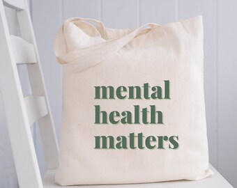 Rainbow Mental Health Tote Bag, Mental Health Matters Tote Bag, Mental ...