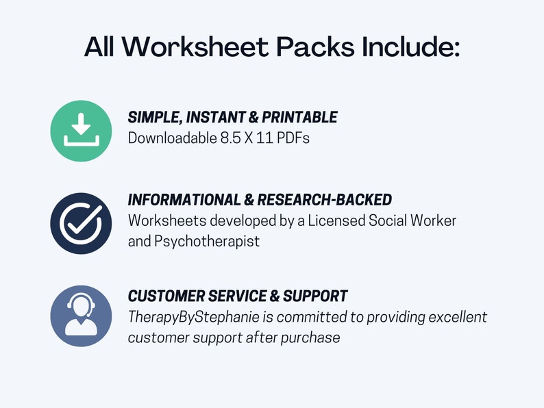 Therapy Worksheets: Depression Pack | 8.5 X 11 Printable Downloads ...