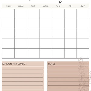 Monthly Planner W/months Digital Download Instant Download Canva ...