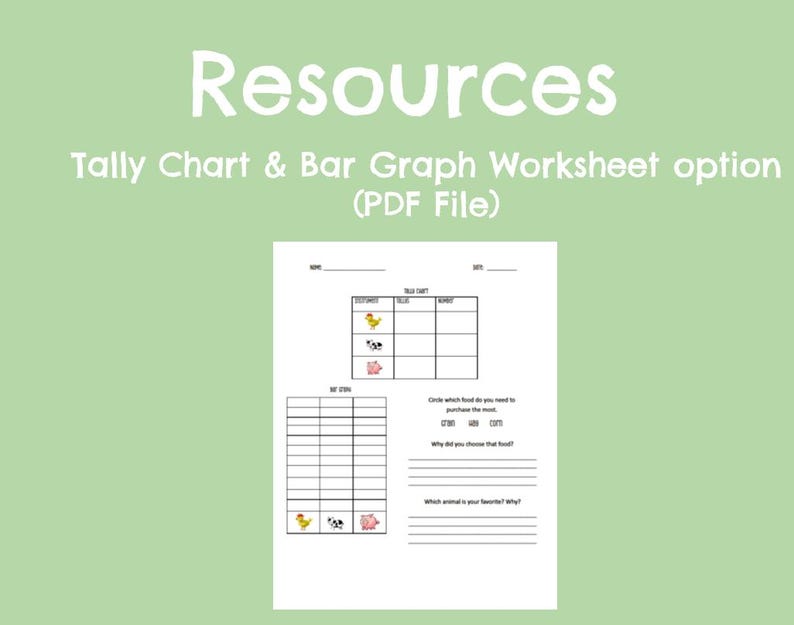 Graphing Combo Pack: Tally Charts + Farm & Sound Themes - Etsy