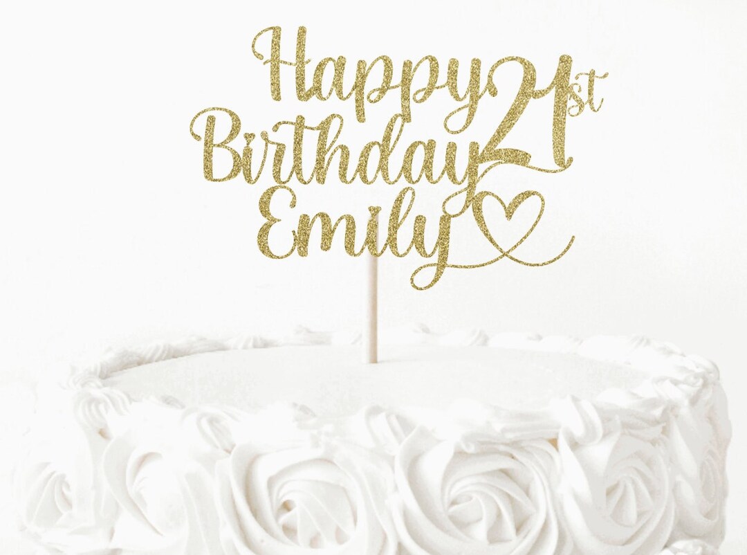 Happy Birthday Cake Topper Personalized Glitter Cake Topper - Etsy