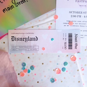 Vintage Pastel Disneyland Ticket Invite - Etsy