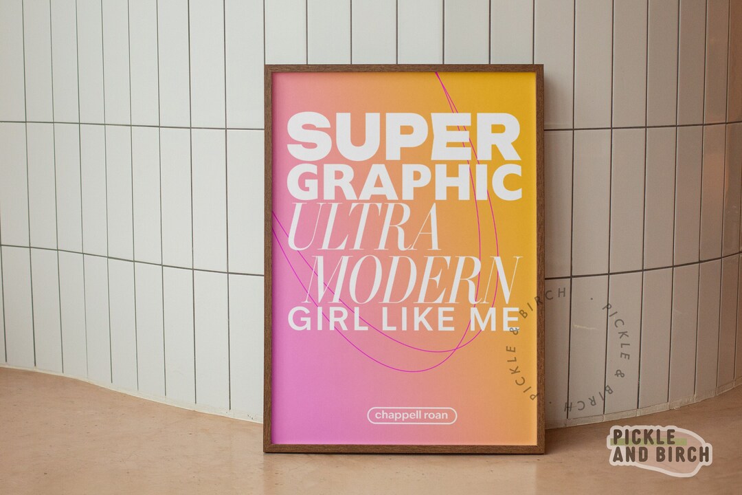 Super Graphic Ultra Modern Girl Art Print Poster Chappell Roan Inspired ...