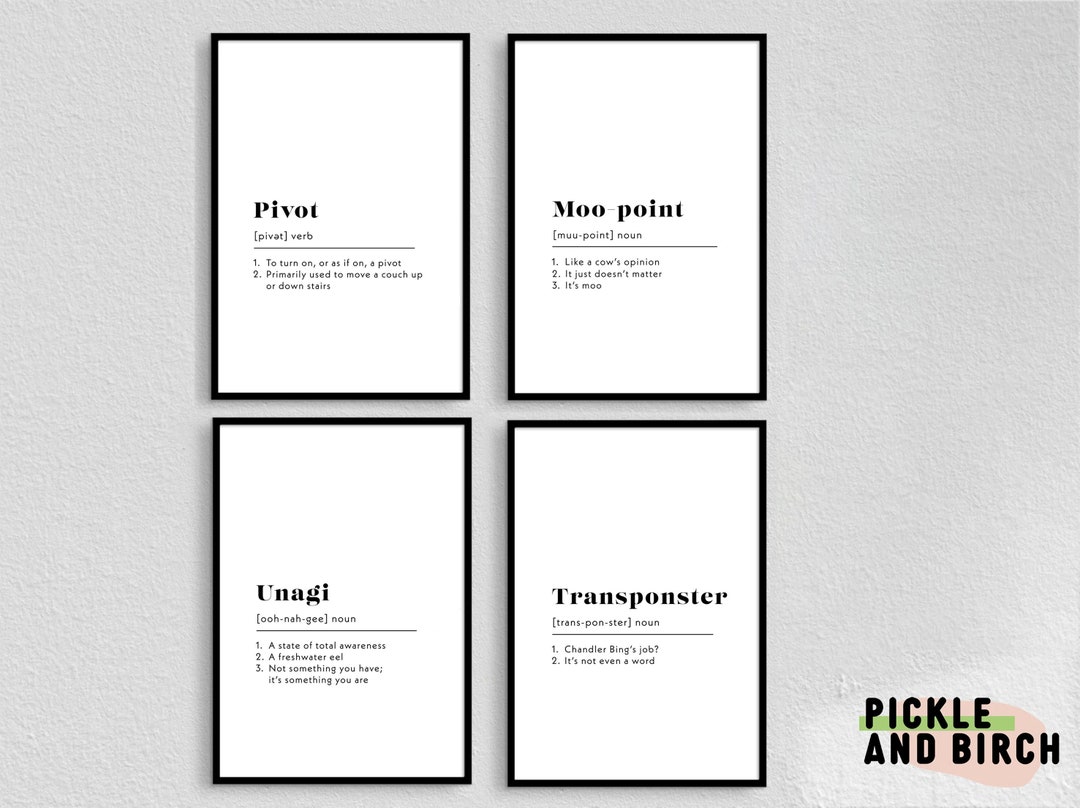 FRIENDS DICTIONARY DEFINITION Print Typography | Unagi,transponster,moo ...