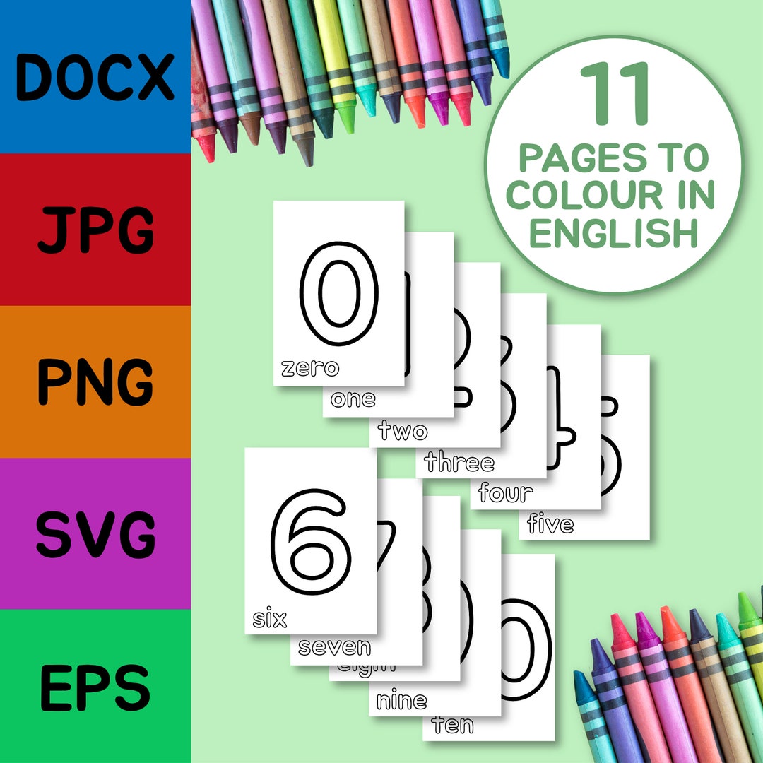 Printable Colouring Sheets, Number Activity Worksheets English ...