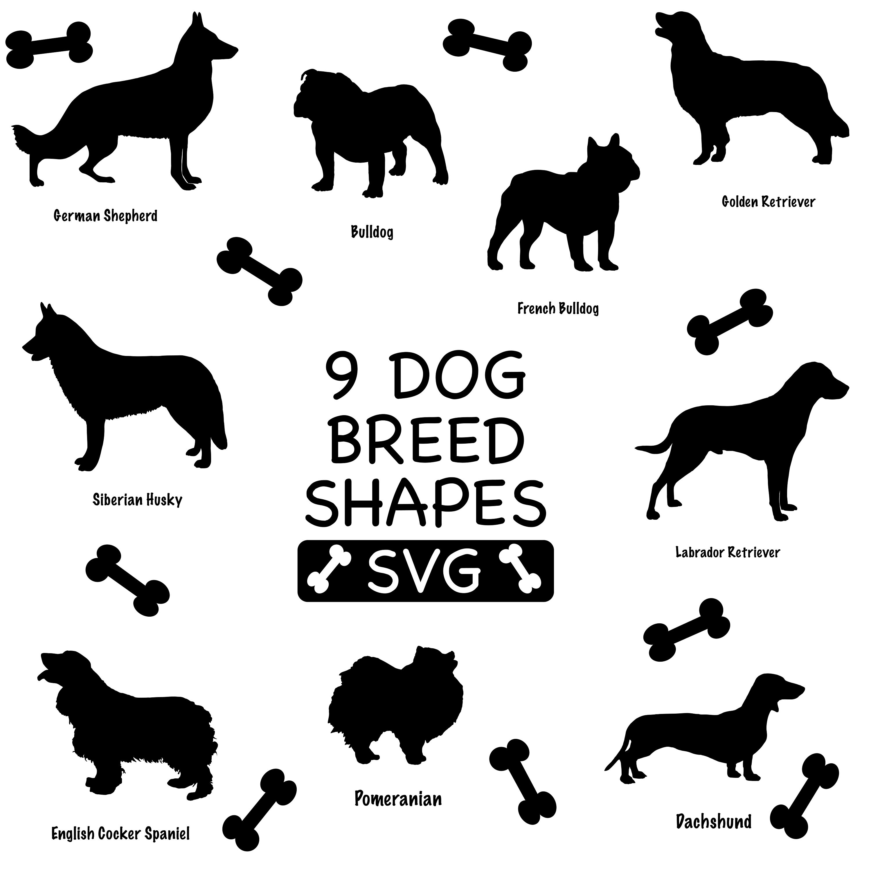 Detailed Dog Silhouettes Svg Dog Shapes Cricut Cut Files Dog Cut ...