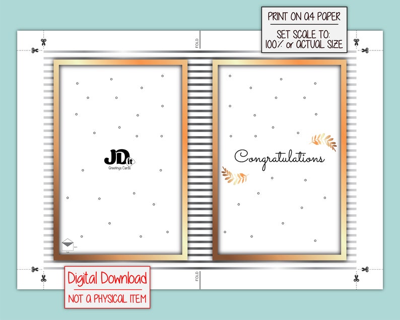 Printable Congratulations Greeting Card.digital Greeting Card.5x7in ...