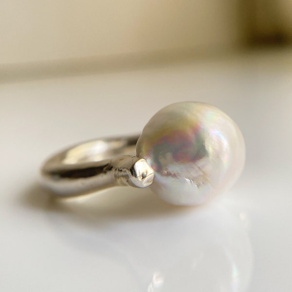 Baroque Pearl Ring - Etsy