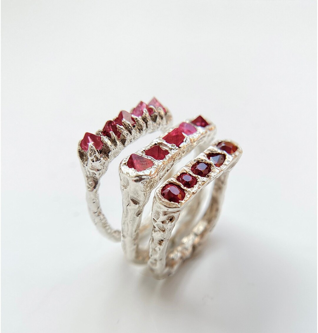 Fiery Raw Red Jedi Spinel Ring Uncut Octahedron Crystal - Etsy