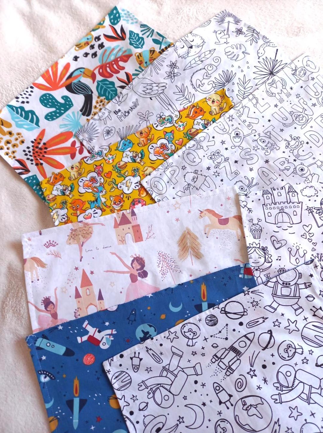 Washable Fabric Coloring Sheet, Coloring Set, Coloring Fabric, - Etsy