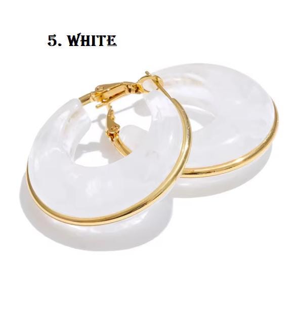 Clear Resin Hoop Earrings: 18K Gold Huggies, Acrylic Hoops - Etsy