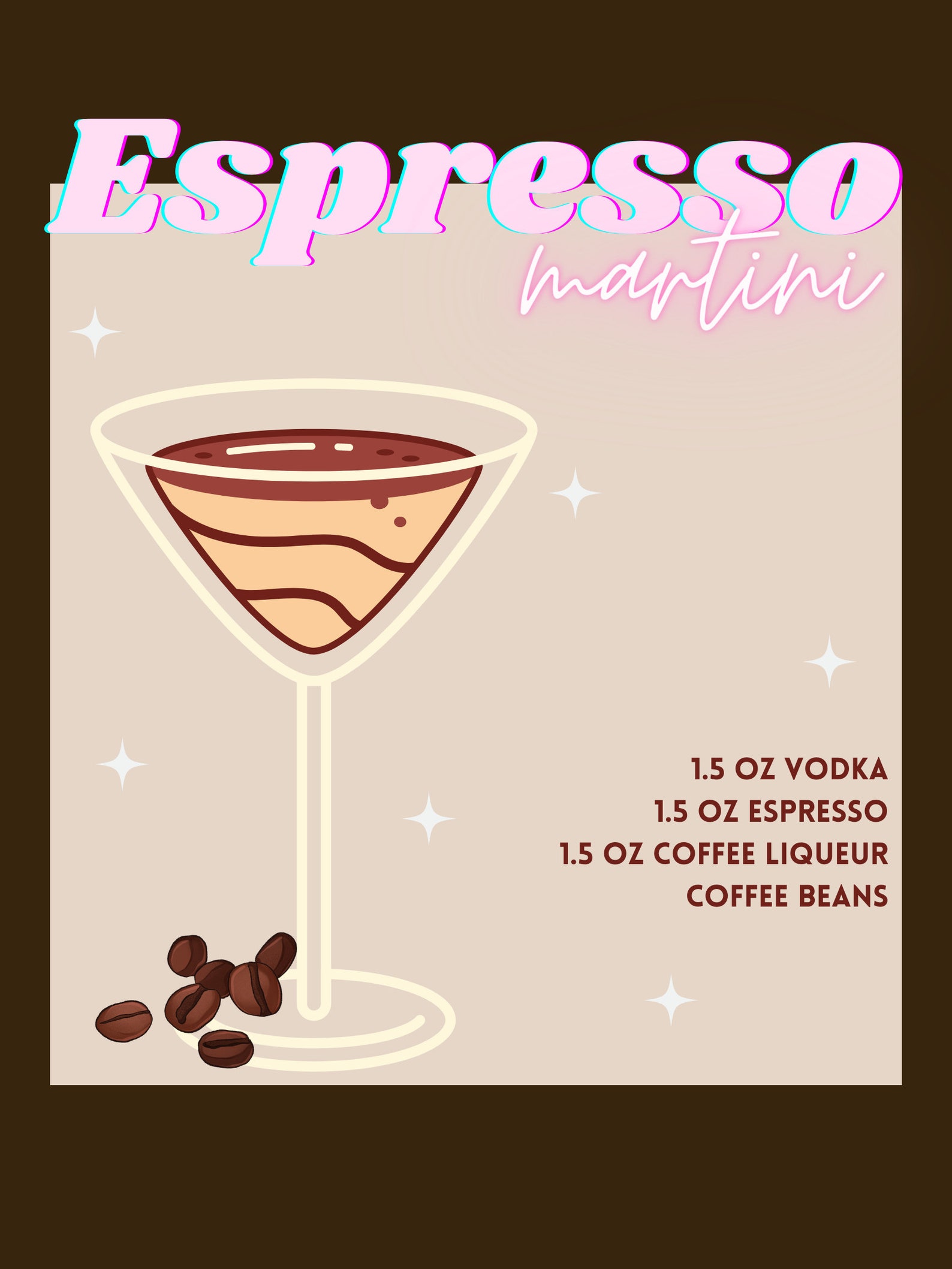 Espresso Martini Cocktail Print Digital Art Download Espresso Martini ...