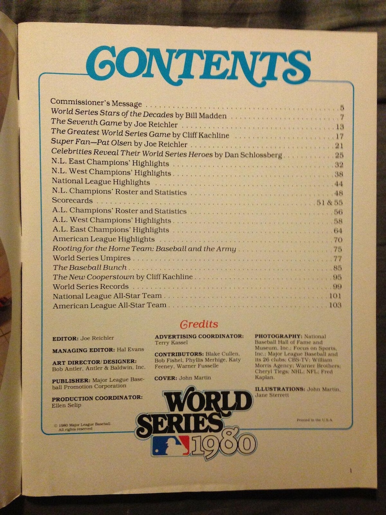 1980 World Series Program, Philadelphia Phillies (edition) Vs Kansas ...