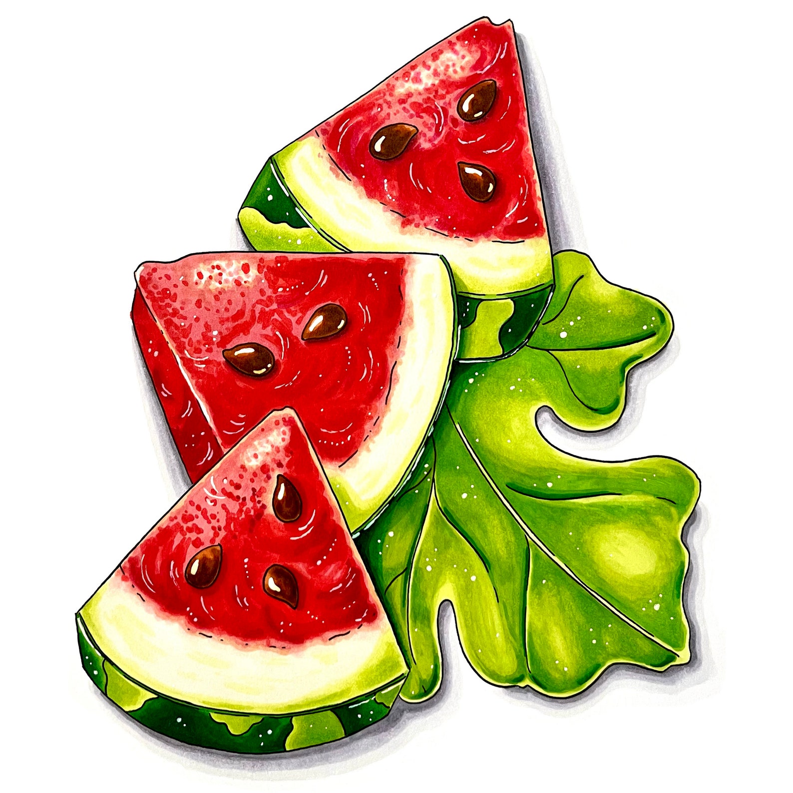 Tasty Watermelon | Marker Illustration |wall Decor|original Gift| Art ...