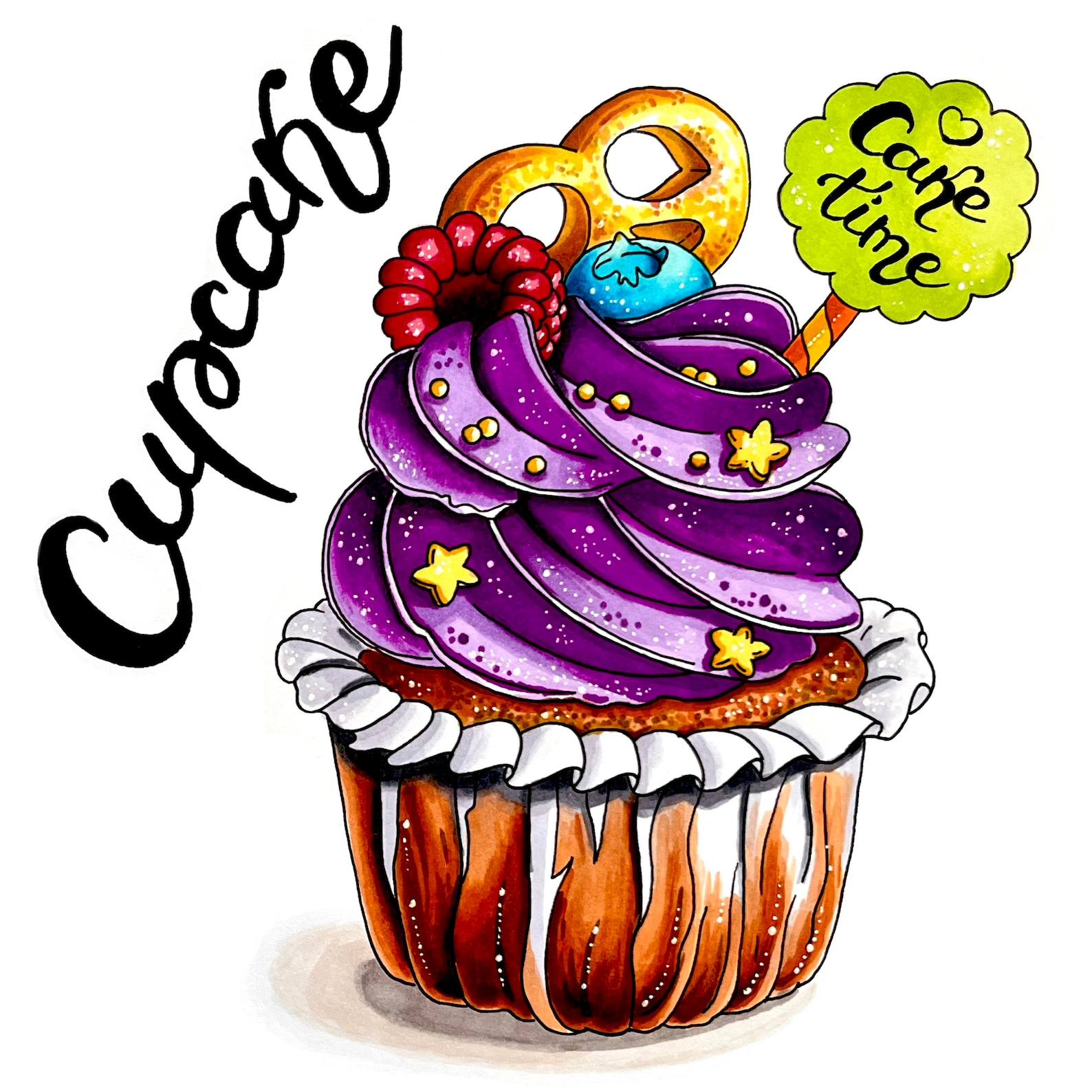 Cupcake | Marker Illustration |wall Decor|original Gift| Art| Painting ...