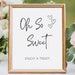 Minimalist Oh so Sweet Sign, Enjoy a Treat Sign, Printable Wedding ...
