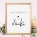 Help Yourself to Drinks Sign, Modern Open Bar Sign, Wedding Drinks Bar ...