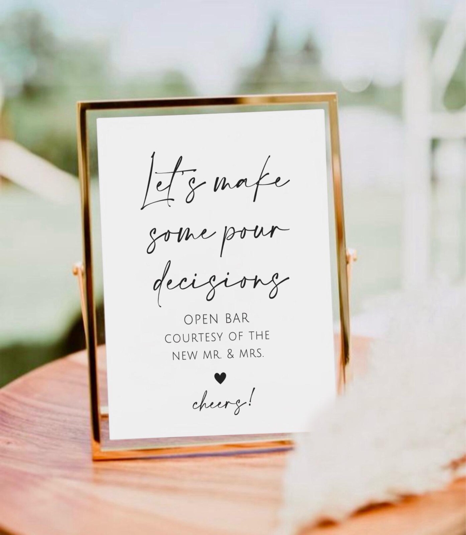 Wedding Open Bar Sign, Printable Open Bar Sign Template, Let's Make ...