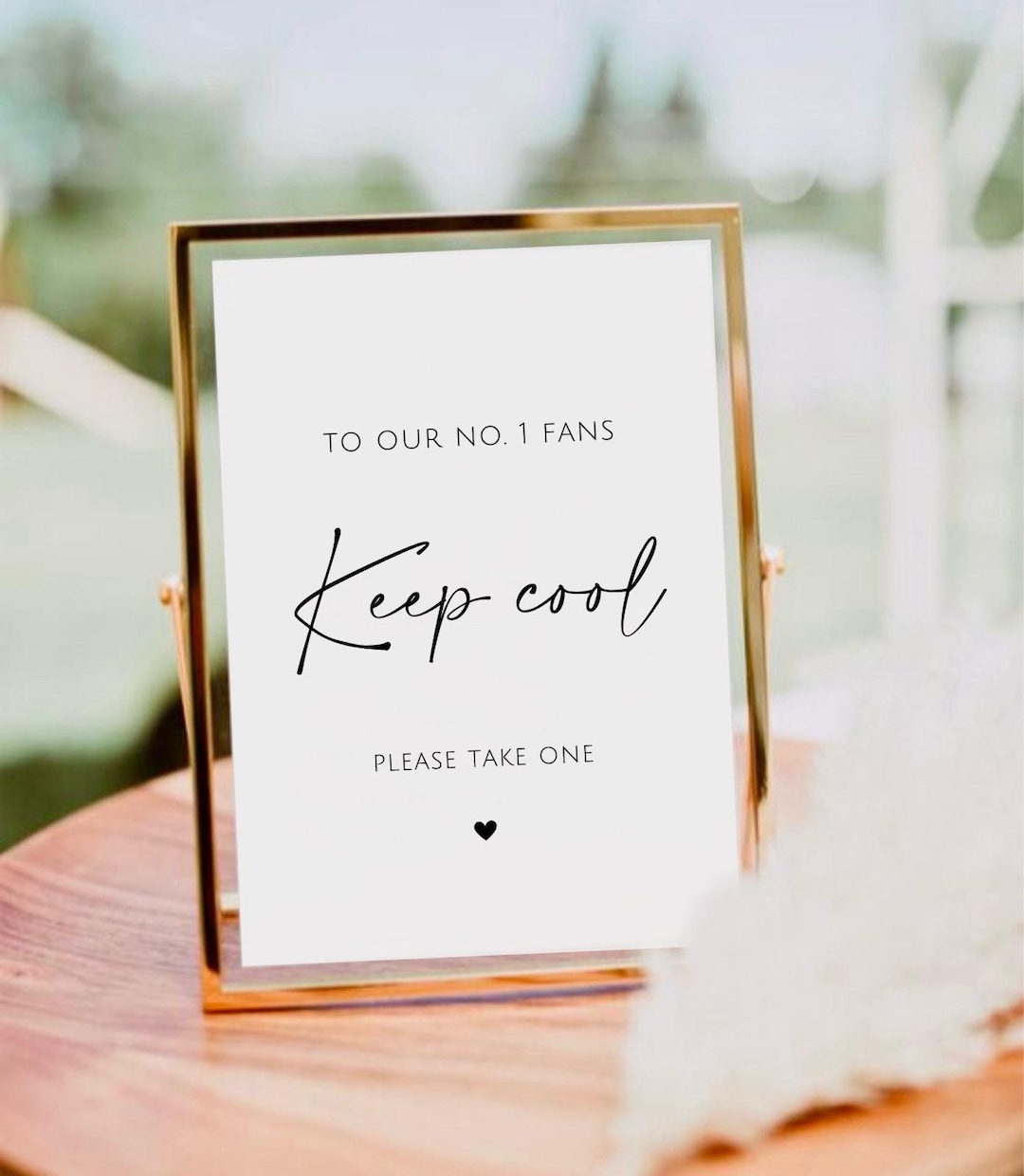 To Our No. 1 Fans Keep Cool Sign, Wedding Fan Sign, Minimalist Wedding ...