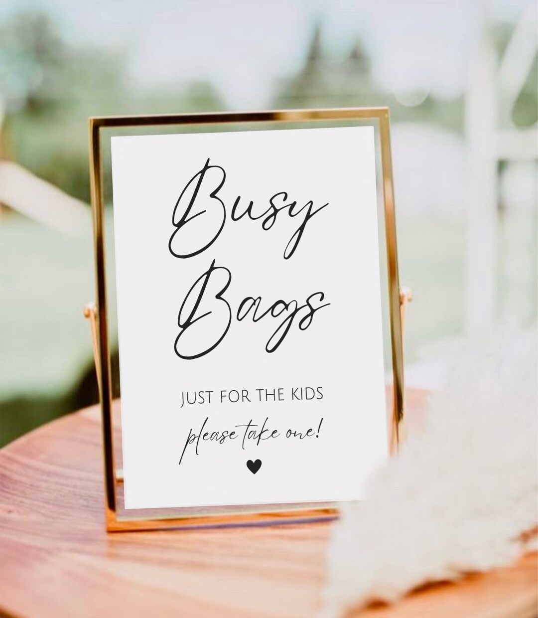 Busy Bags Sign, Just for the Kids Sign, Wedding Kids Table Sign ...
